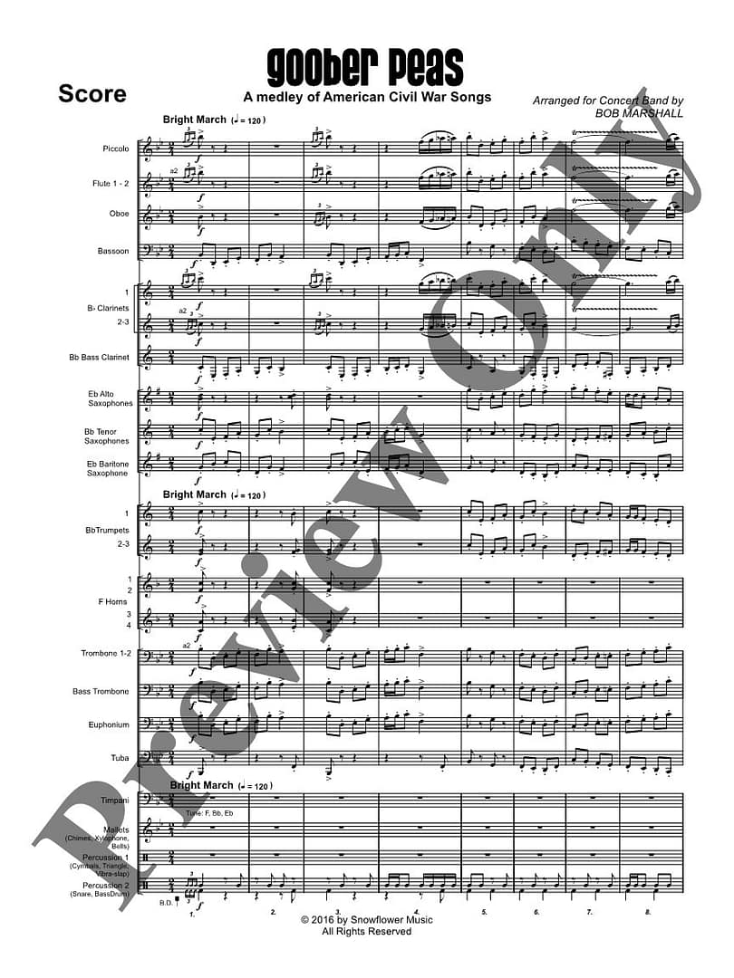 Goober Peas | Concert Band | Snowflower Music