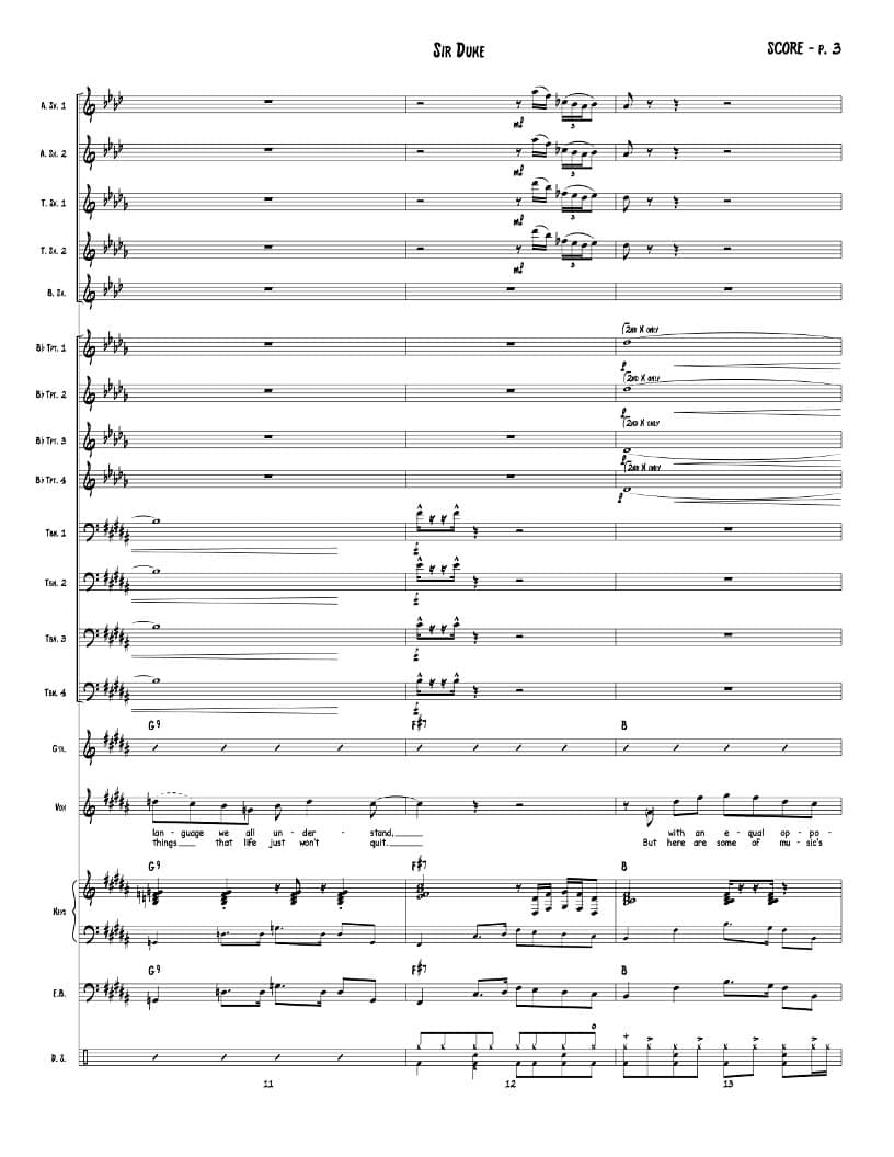 Sir Duke | Big Band Music | Snowflower Music